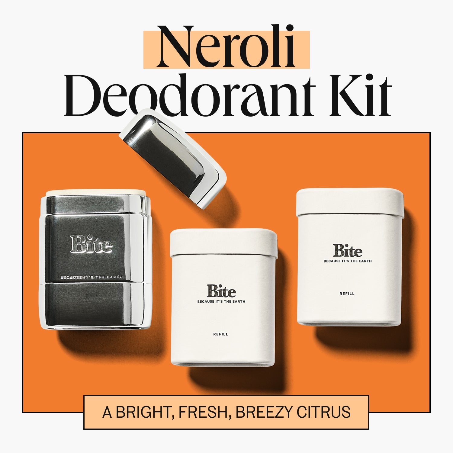 Neroli Natural Deodorant by Bite - Clinically Proven Odor Control, Lon